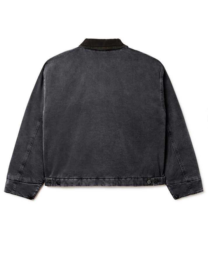 BLACK CURSIVE TRUCKER JACKET – VALE NYC FLAGSHIP